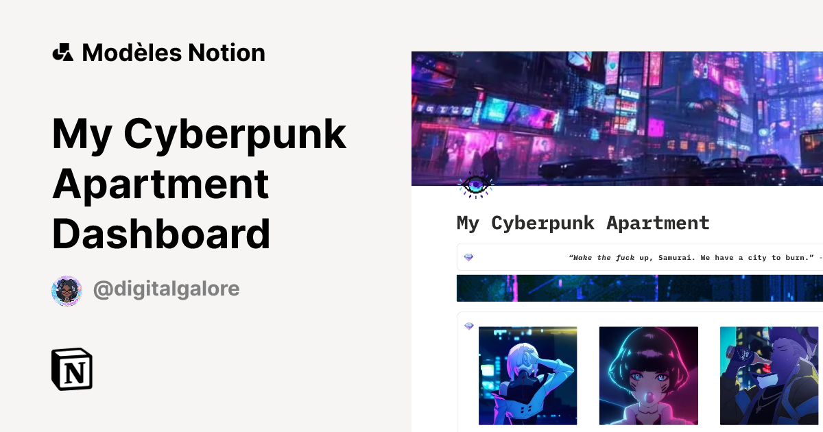 My Cyberpunk Apartment Dashboard | Modèle créé par Digital Galore ...