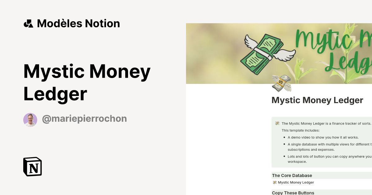 Mystic Money Ledger | Modèle créé par Marie-Pier Rochon | Marketplace ...