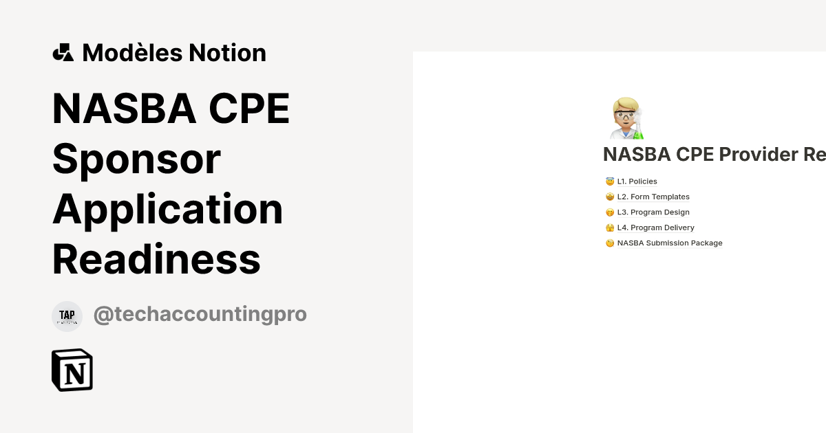 NASBA CPE Sponsor Application Readiness | Modèle créé par ...