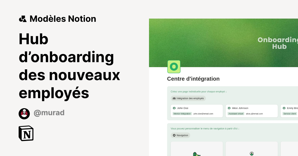 Modèle New Hire Onboarding Hub for Organized Onboarding | Marketplace ...