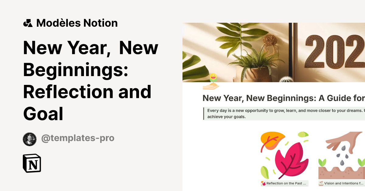 New Year, New Beginnings: Reflection and Goal | Modèle créé par ...