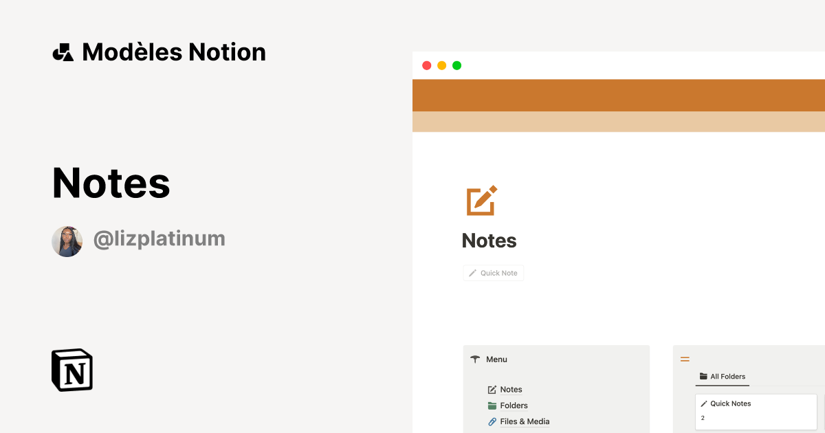 Modèle Notes | Marketplace Notion