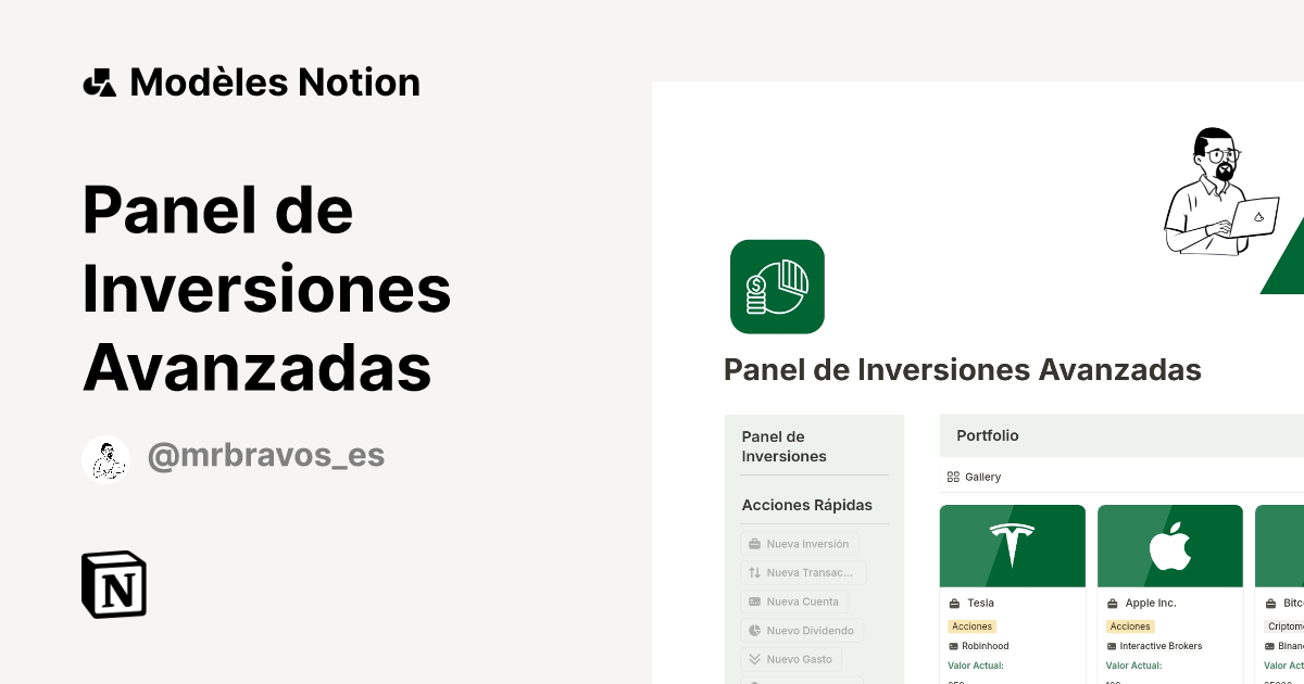 Modèle Panel de Inversiones Avanzadas | Marketplace Notion