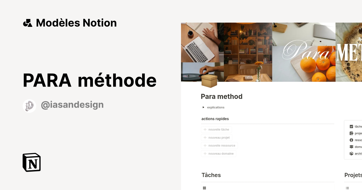 Modèle PARA méthode | Marketplace Notion