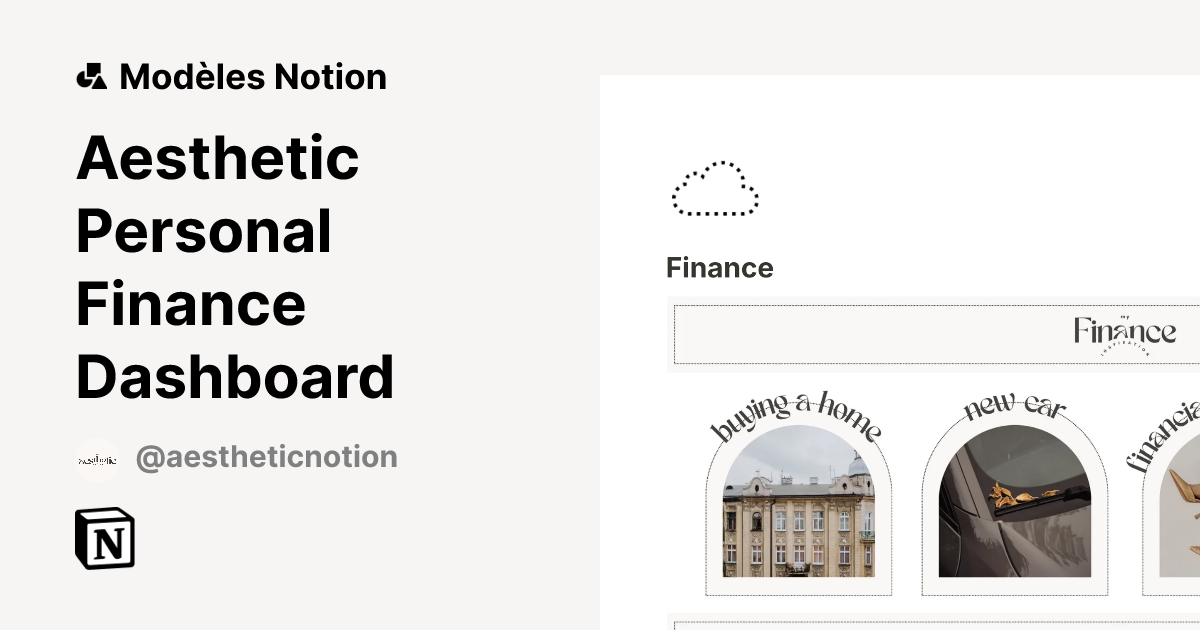 Aesthetic Personal Finance Dashboard | Modèle créé par My Aesthetic ...