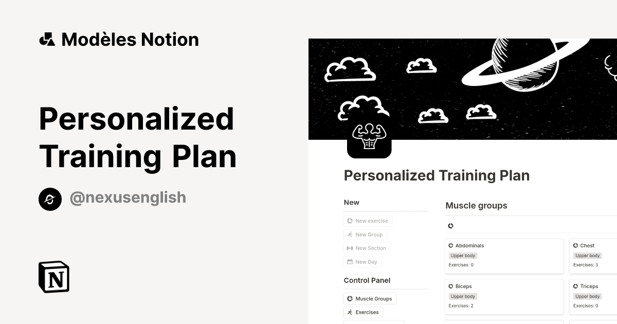 Modèle Personalized Training Plan | Marketplace Notion