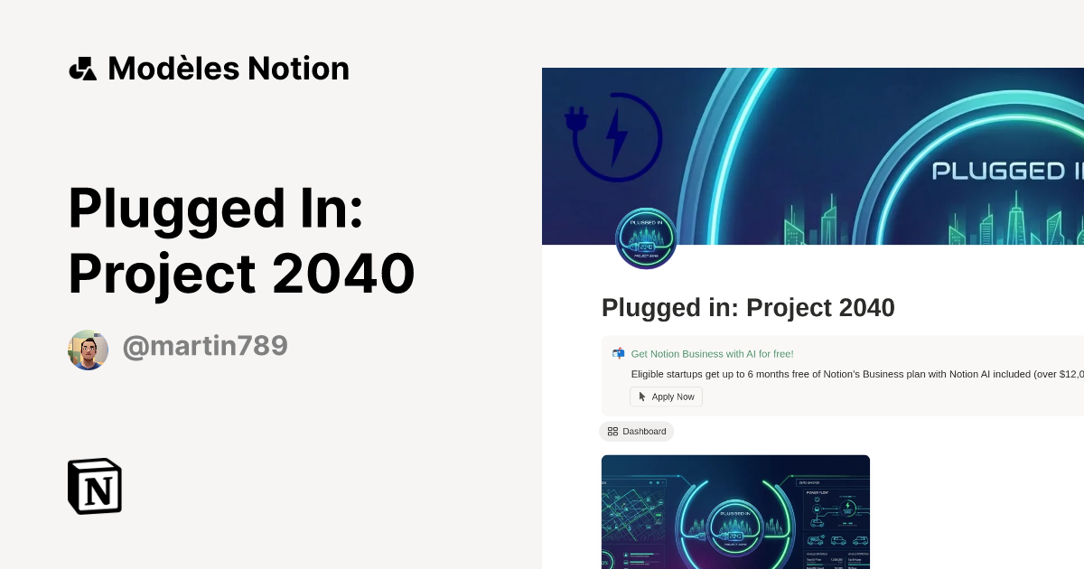 Plugged In: Project 2040 | Modèle créé par Martin.S | Marketplace Notion
