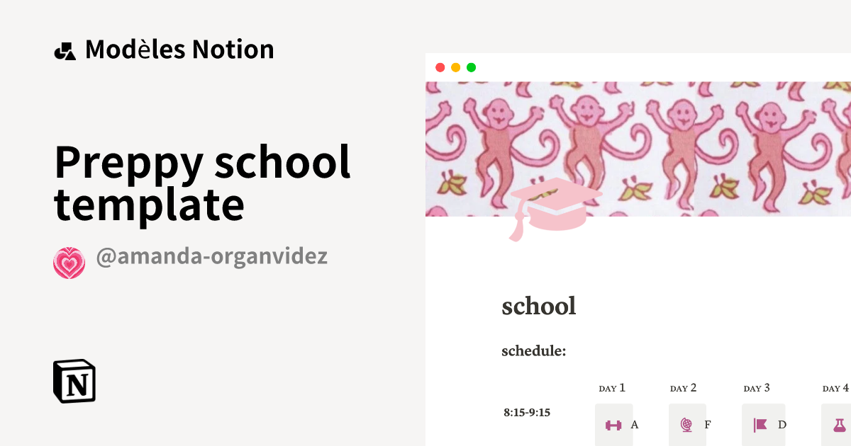 Preppy school template | Modèle créé par Amanda Organvidez ...