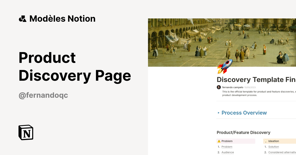 Modèle Product Discovery Page | Marketplace Notion