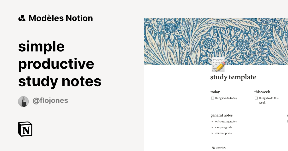 simple productive study notes | Modèle créé par flojones | Marketplace ...