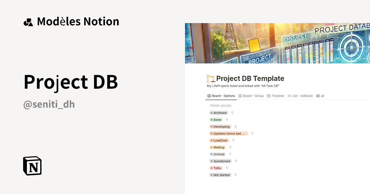 Modèle Project DB | Marketplace Notion