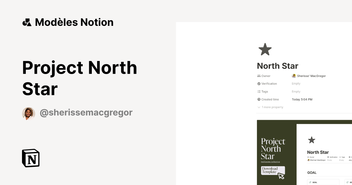 Modèle Project North Star | Marketplace Notion