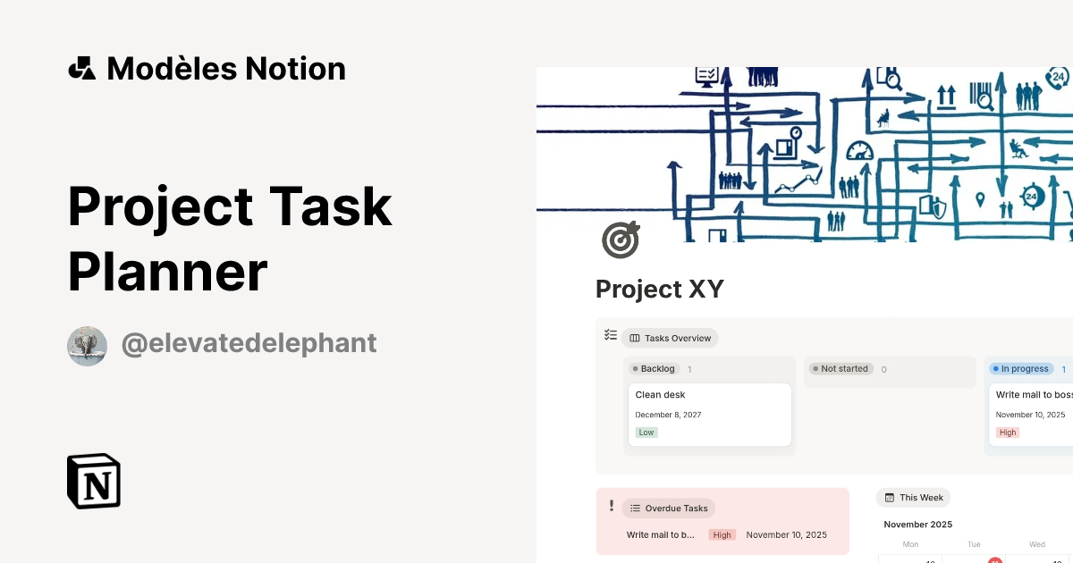 Modèle Project Task Planner | Marketplace Notion