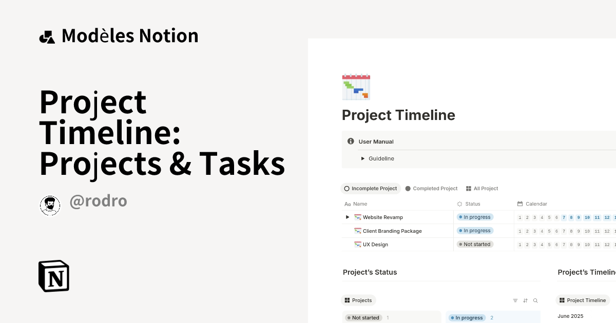 Project Timeline: Projects & Tasks | Modèle créé par Rodro ...