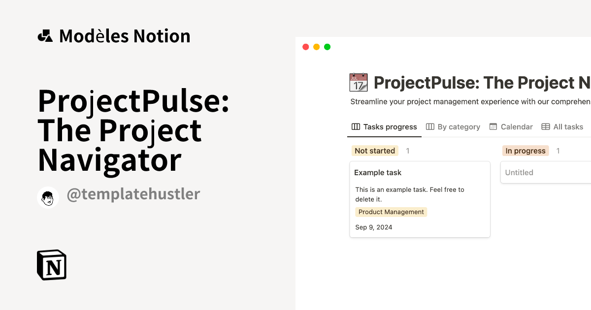 ProjectPulse: The Project Navigator | Modèle créé par templatehustler ...