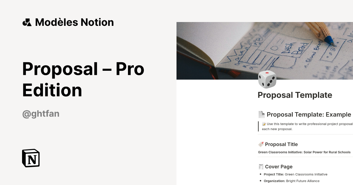 Modèle Proposal – Pro Edition | Marketplace Notion
