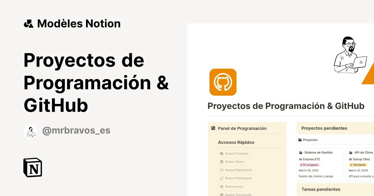 Proyectos de Programación & GitHub | Modèle créé par Mr Bravos ...