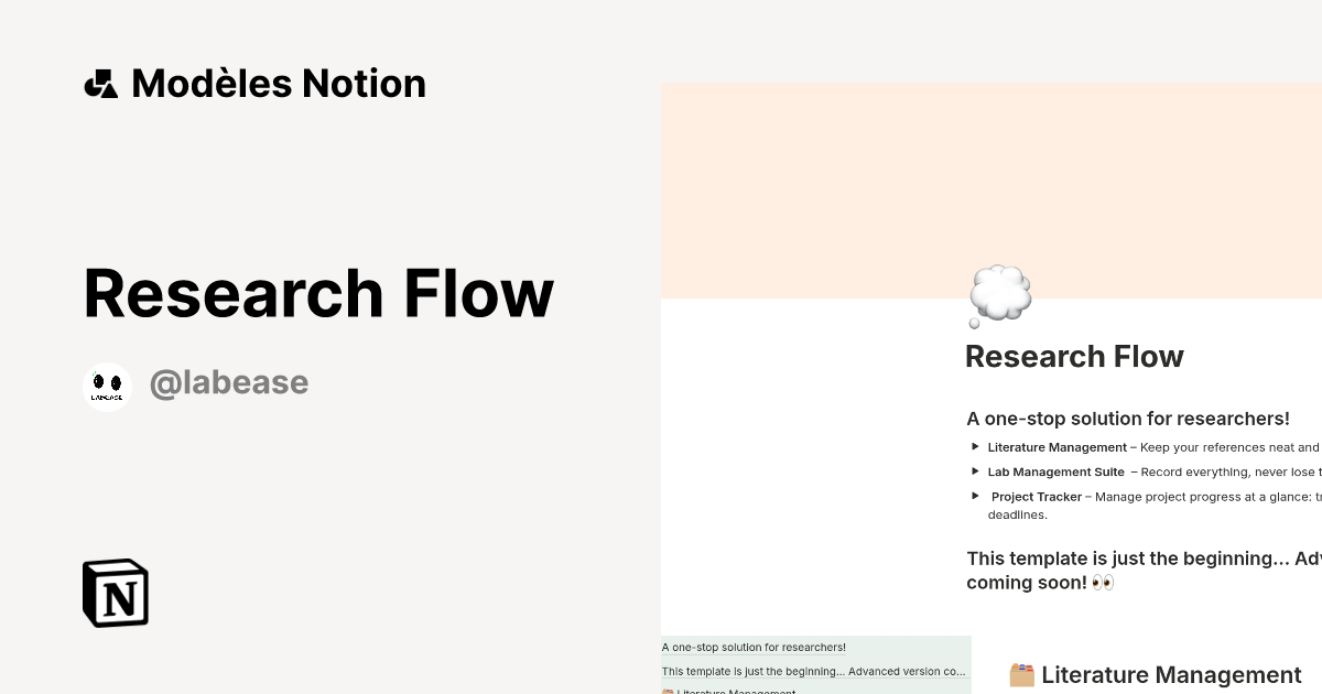 Modèle Research Flow | Marketplace Notion