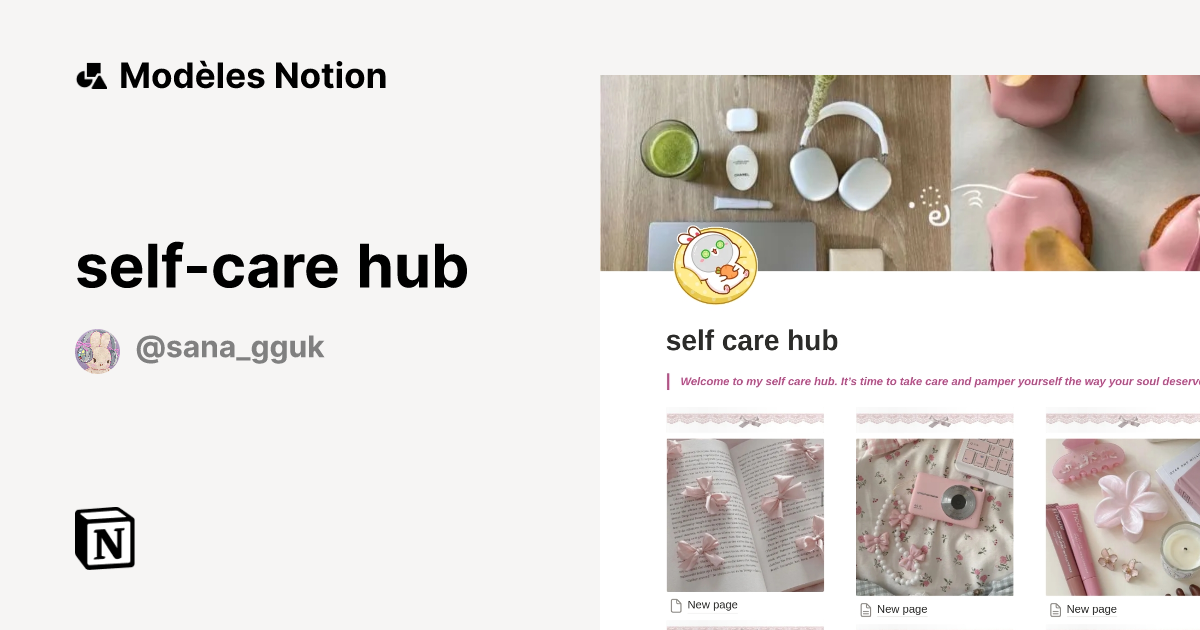 Modèle self-care hub | Marketplace Notion
