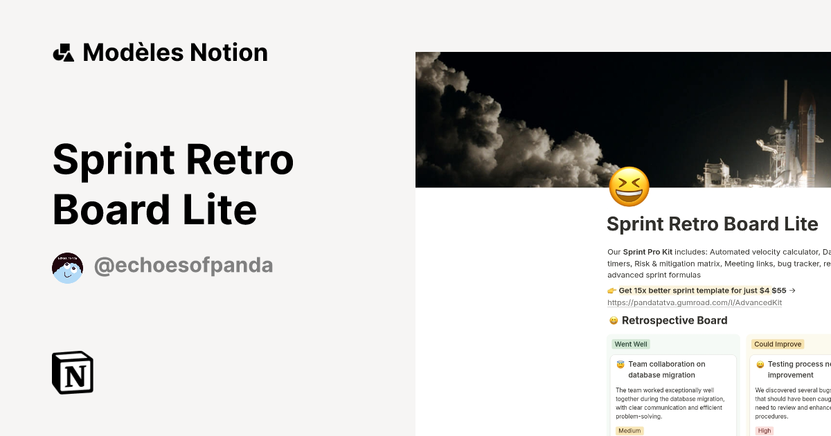 Sprint Retro Board Lite | Modèle créé par Echoes of Panda🐼 ...