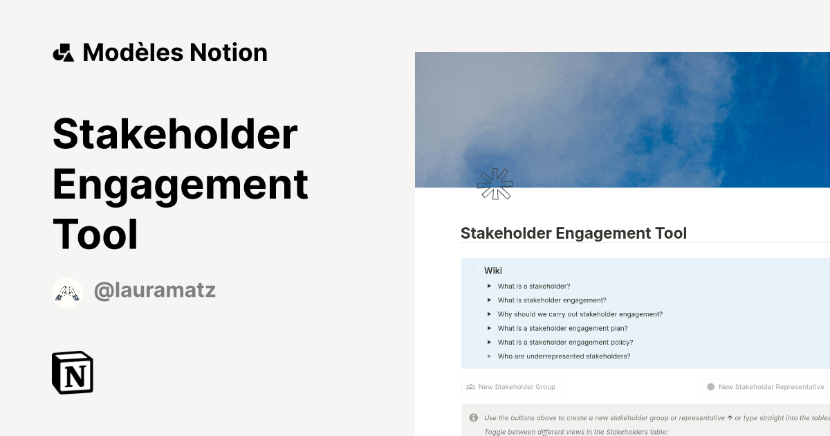 Stakeholder Engagement Tool | Modèle créé par Laura Matz | Marketplace ...