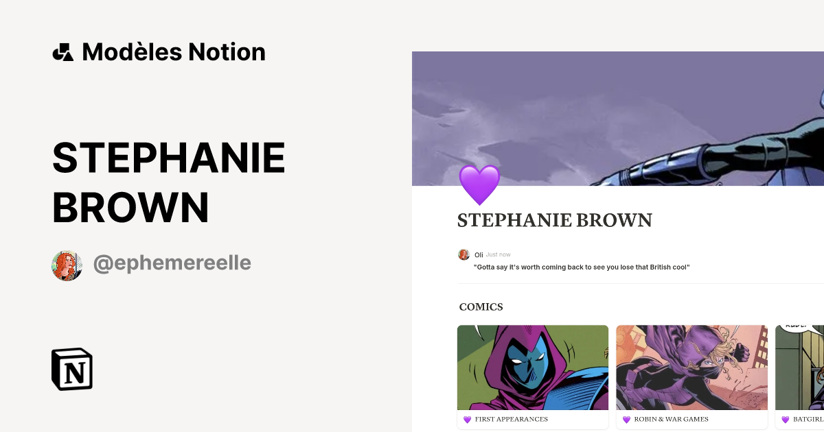 Modèle STEPHANIE BROWN | Marketplace Notion