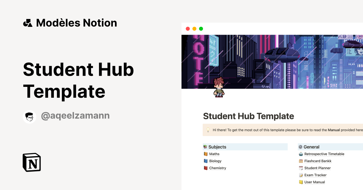Modèle Student Hub Template | Marketplace Notion