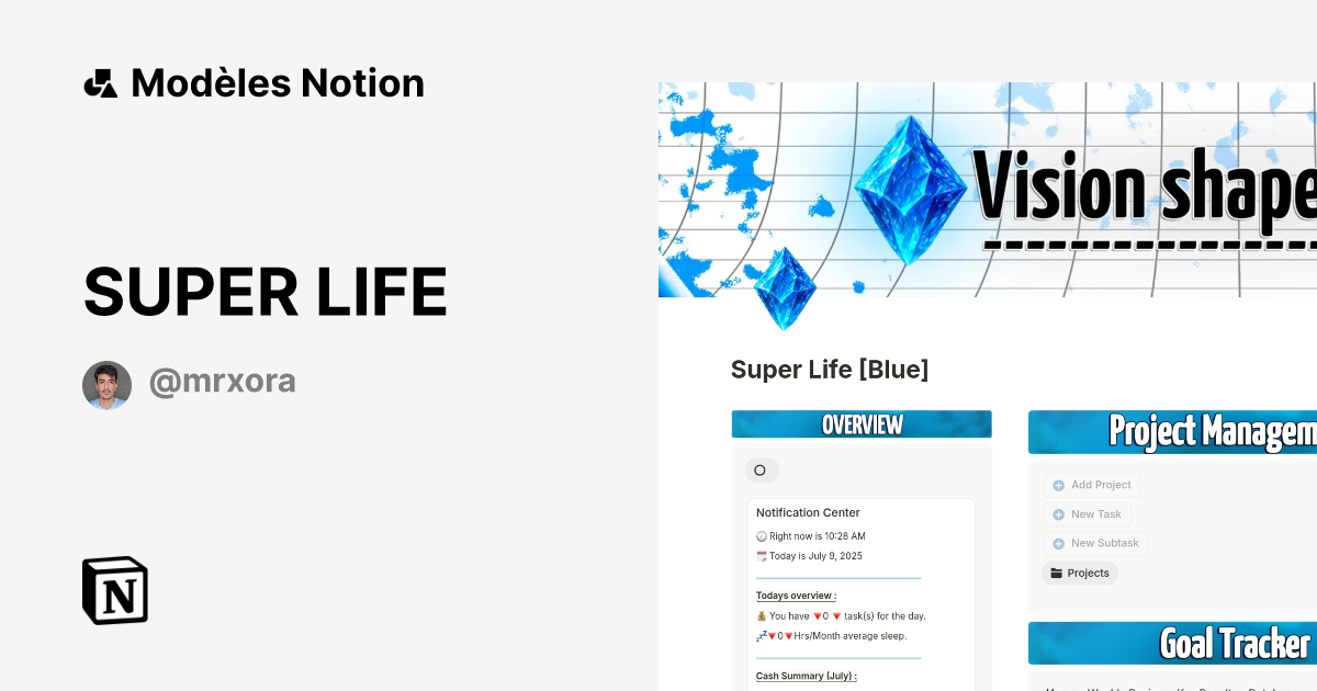 SUPER LIFE | Modèle créé par Mr. Xora | Marketplace Notion