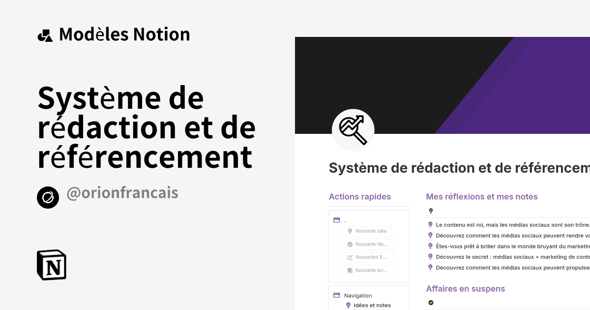 Système de rédaction et de référencement | Modèle créé par Orion ...