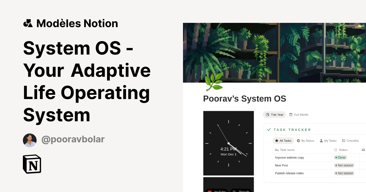 Modèle System OS - Your Adaptive Life Operating System | Marketplace Notion