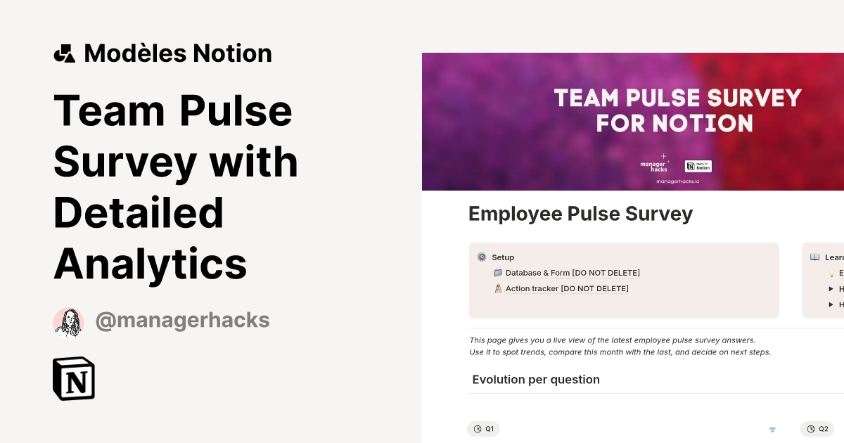Team Pulse Survey with Detailed Analytics | Modèle créé par Mona ...