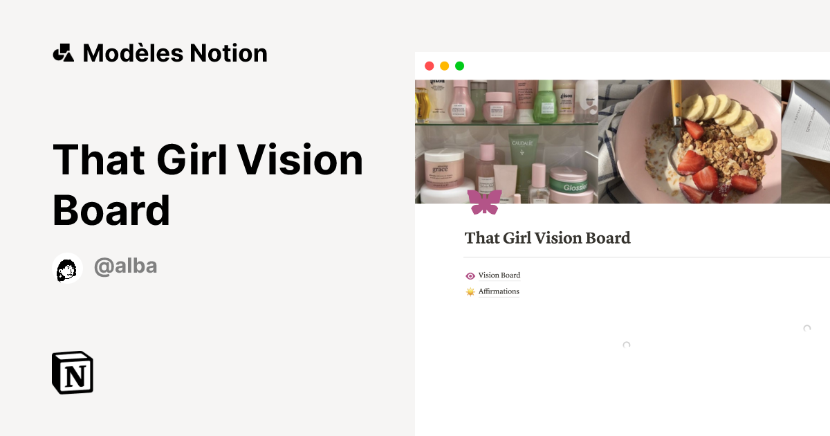 Modèle That Girl Vision Board | Marketplace Notion