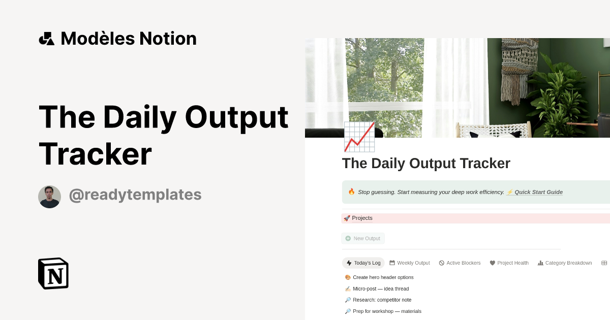 The Daily Output Tracker | Modèle créé par Ready Templates ...