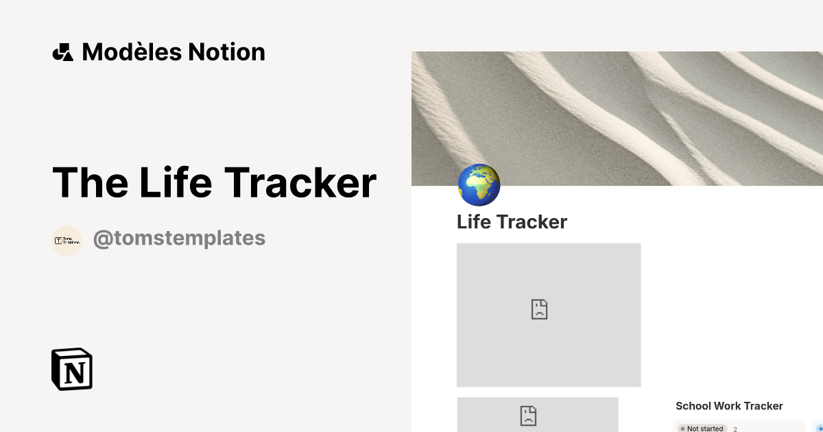 Modèle The Life Tracker | Marketplace Notion