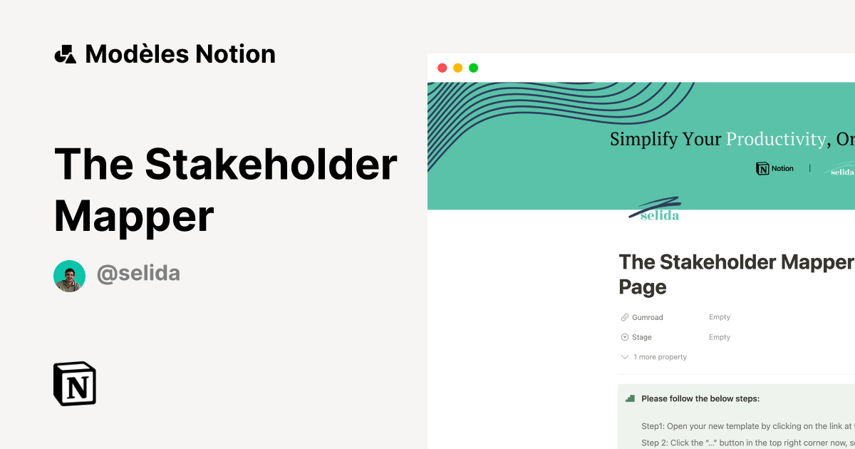 Modèle The Stakeholder Mapper | Marketplace Notion