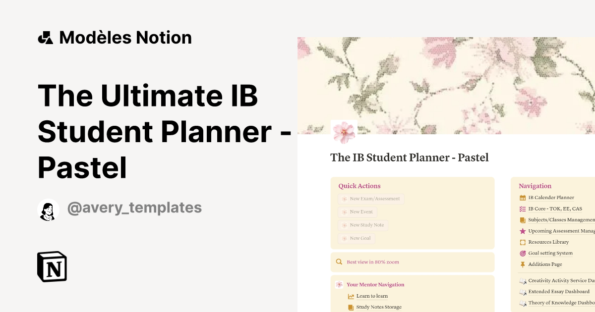 The Ultimate IB Student Planner - Pastel | Modèle créé par avery's ...