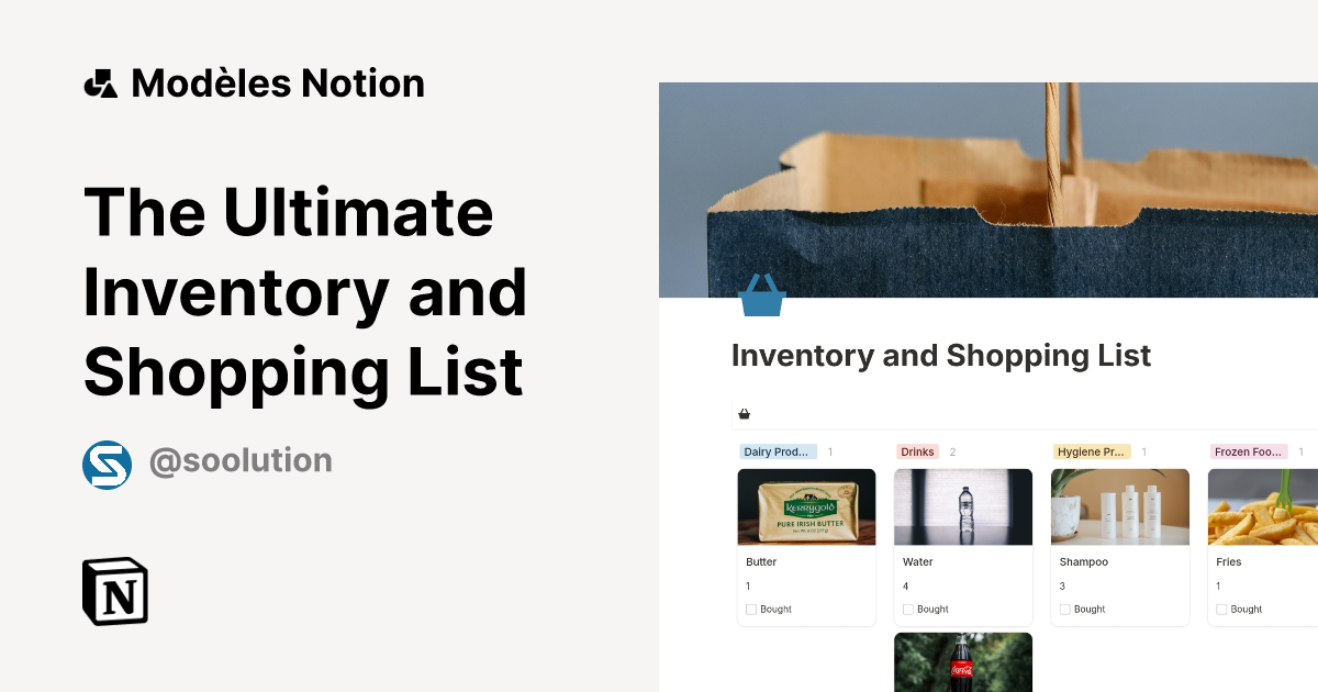 Modèle The Ultimate Inventory and Shopping List | Marketplace Notion
