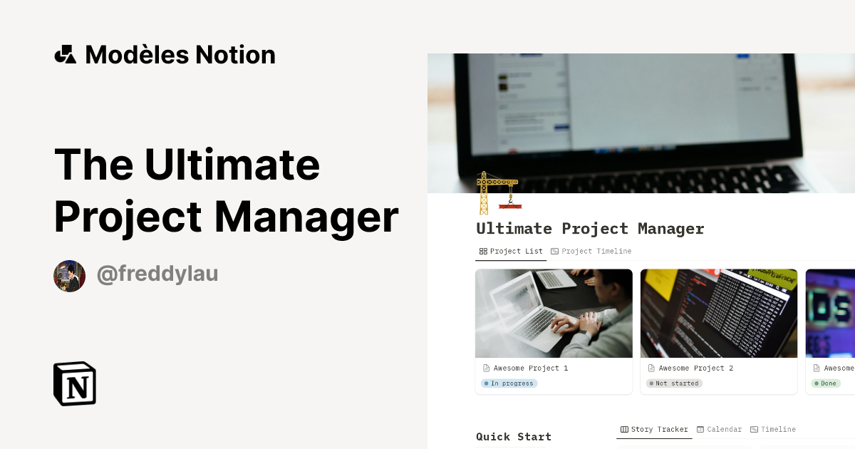 Modèle The Ultimate Project Manager | Marketplace Notion
