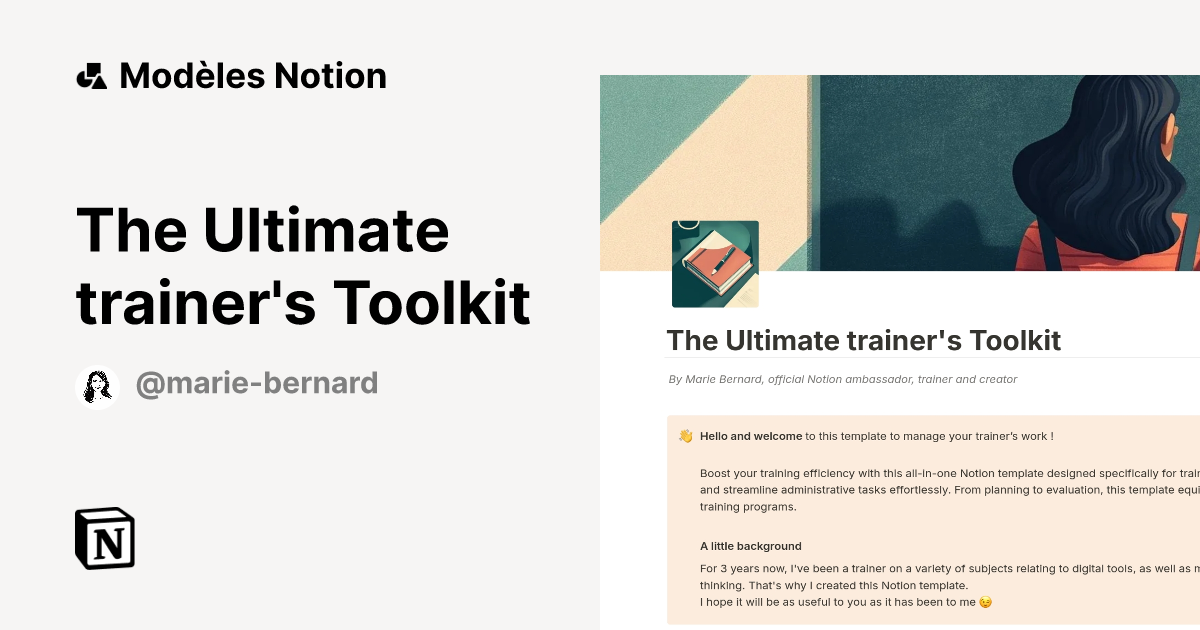 The Ultimate trainer's Toolkit | Modèle créé par Marie Bernard | Marketplace Notion