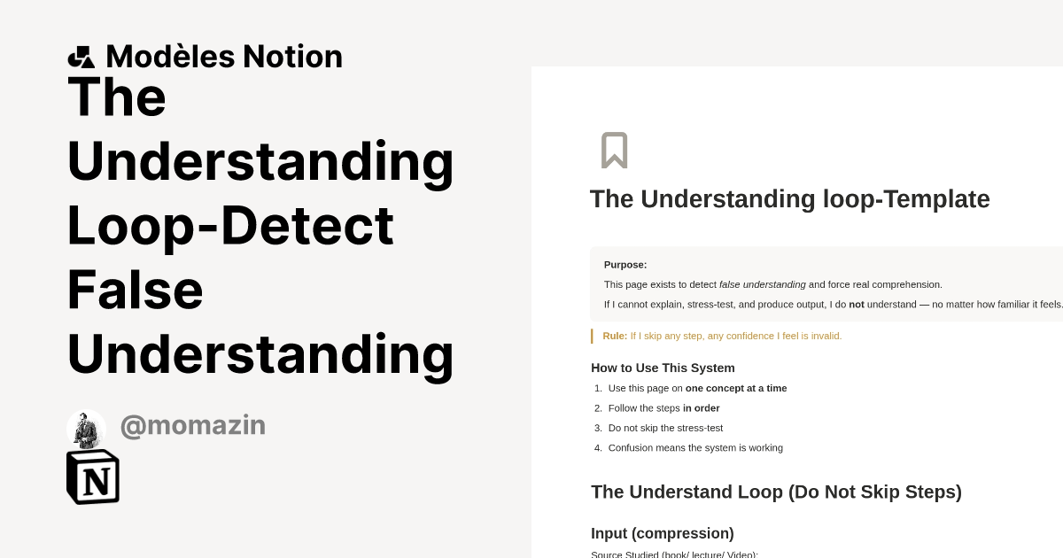 Modèle The Understanding Loop-Detect False Understanding | Marketplace ...