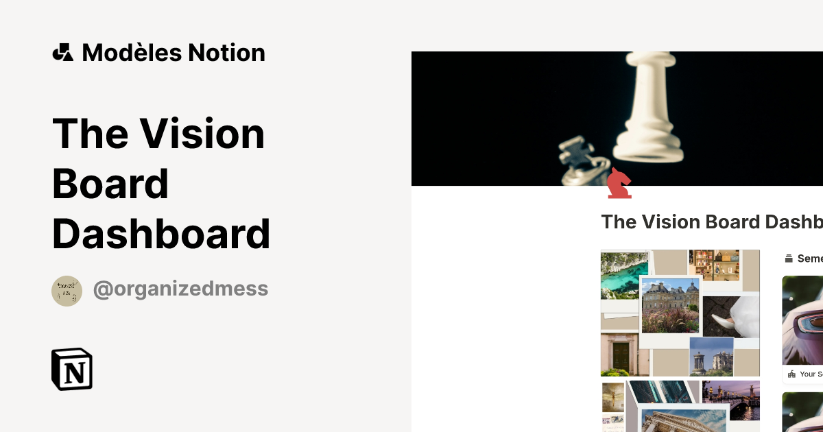 Modèle The Vision Board Dashboard | Marketplace Notion