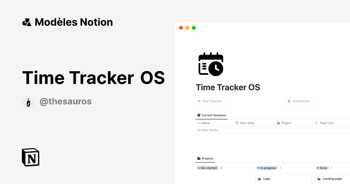 Modèle Time Tracker OS | Marketplace Notion
