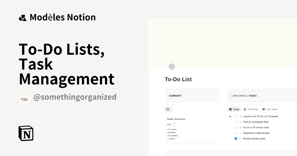 Modèle To-Do Lists, Task Management | Marketplace Notion