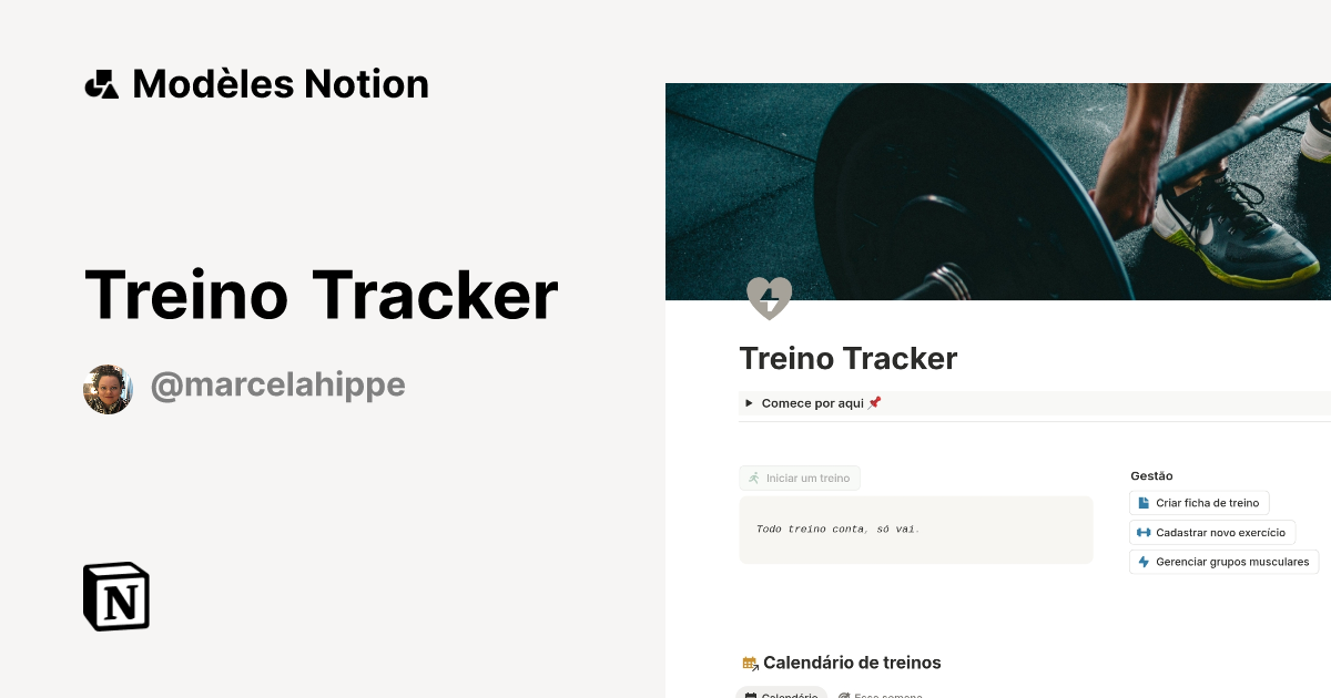 Modèle Treino Tracker | Marketplace Notion