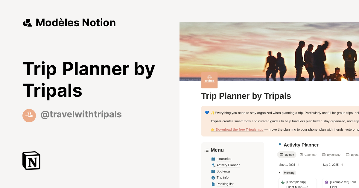 Trip Planner by Tripals | Modèle créé par Travel with Tripals ...
