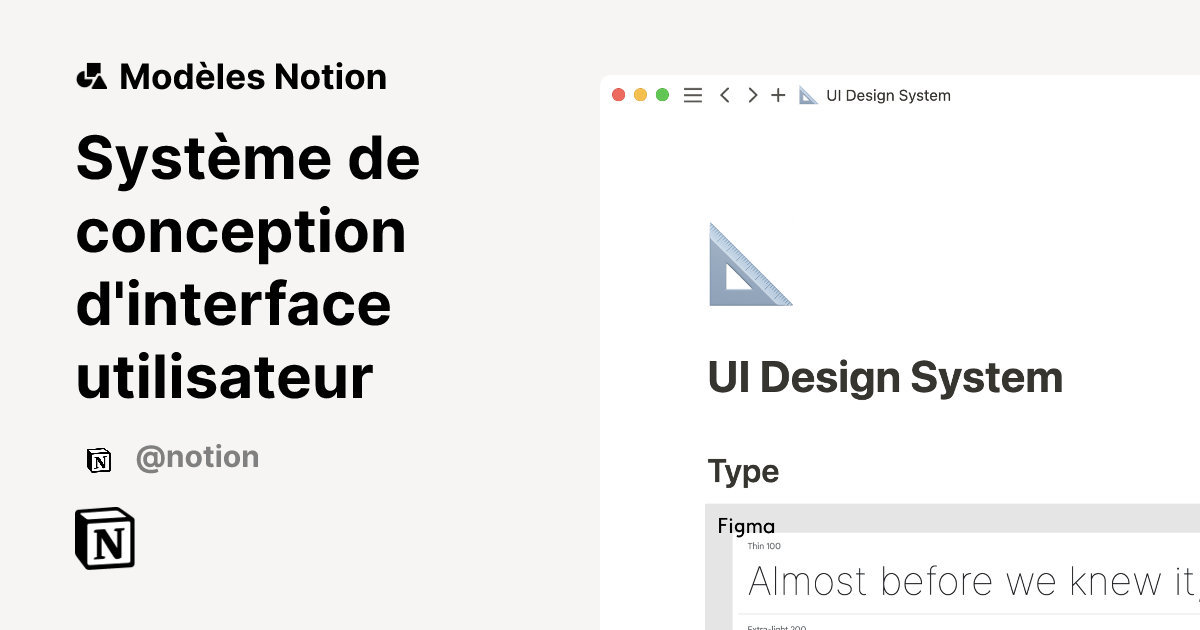 Système de conception d'interface utilisateur | Modèle créé par Notion ...