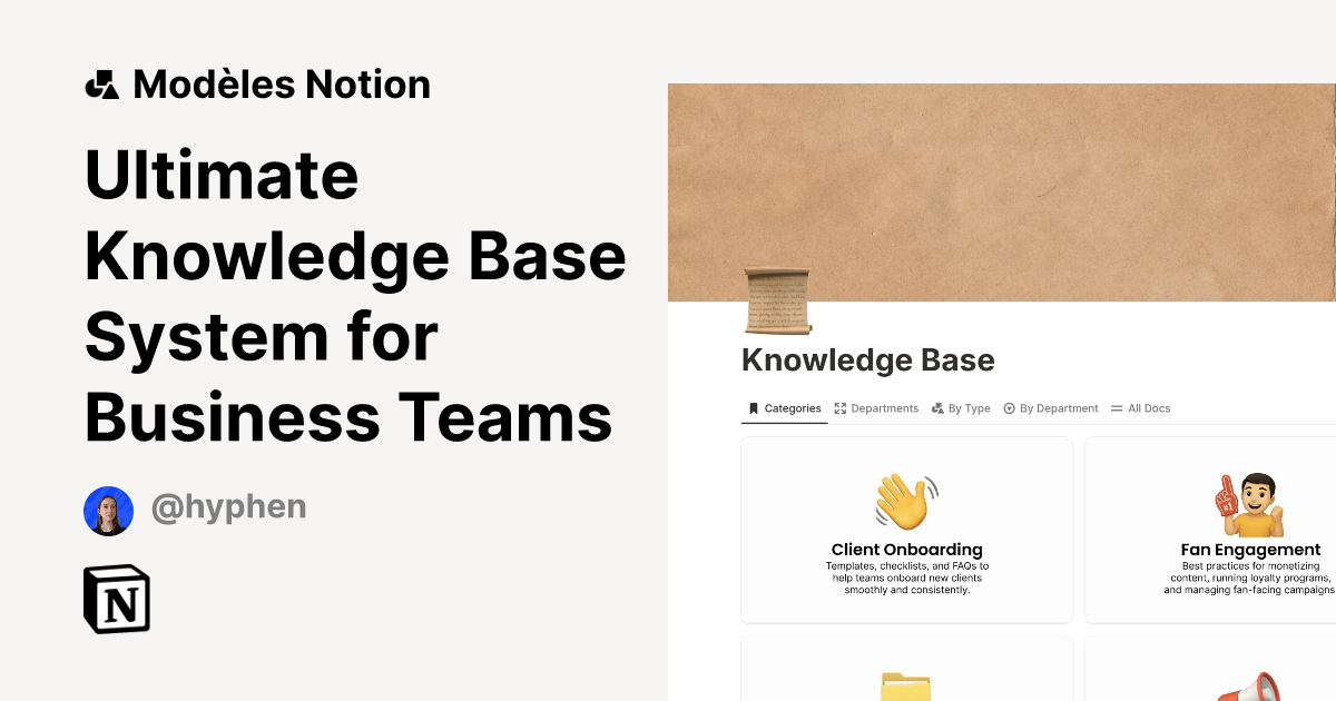 Modèle Ultimate Knowledge Base System for Business Teams | Marketplace Notion