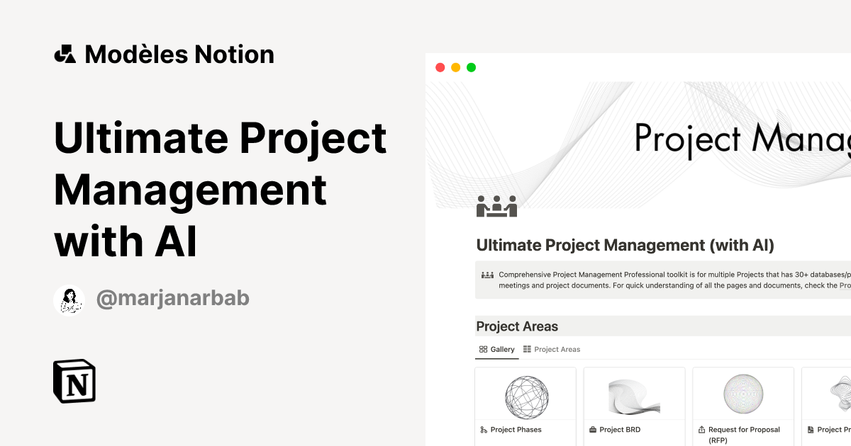 Ultimate Project Management with AI | Modèle créé par Marjan Arbab ...