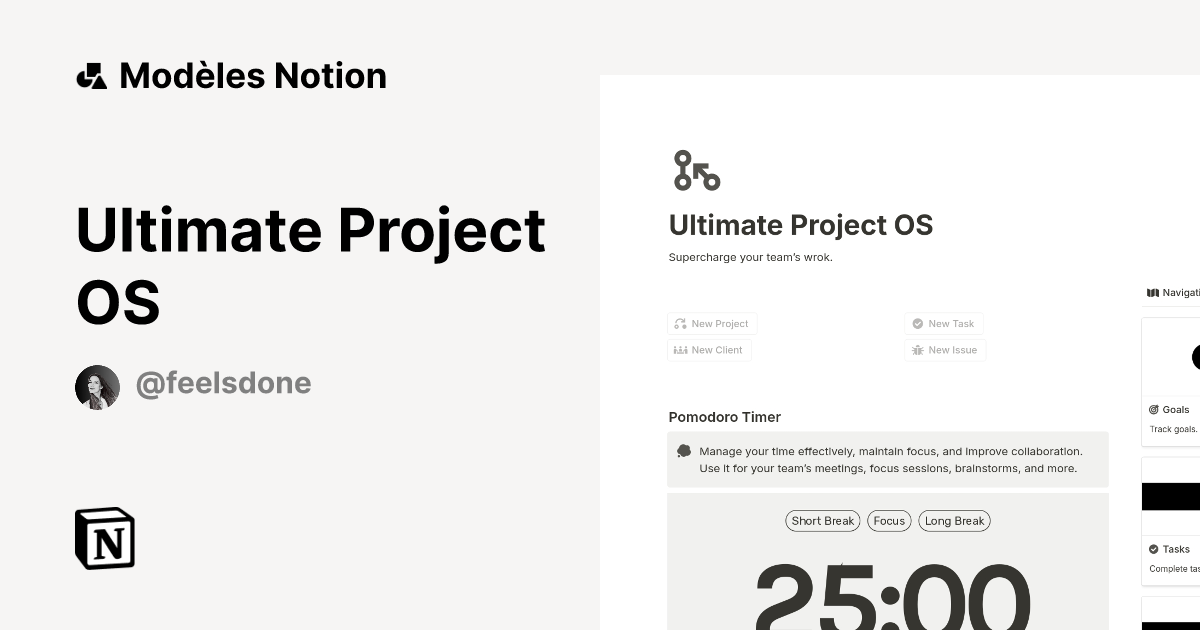 Modèle Ultimate Project OS | Marketplace Notion