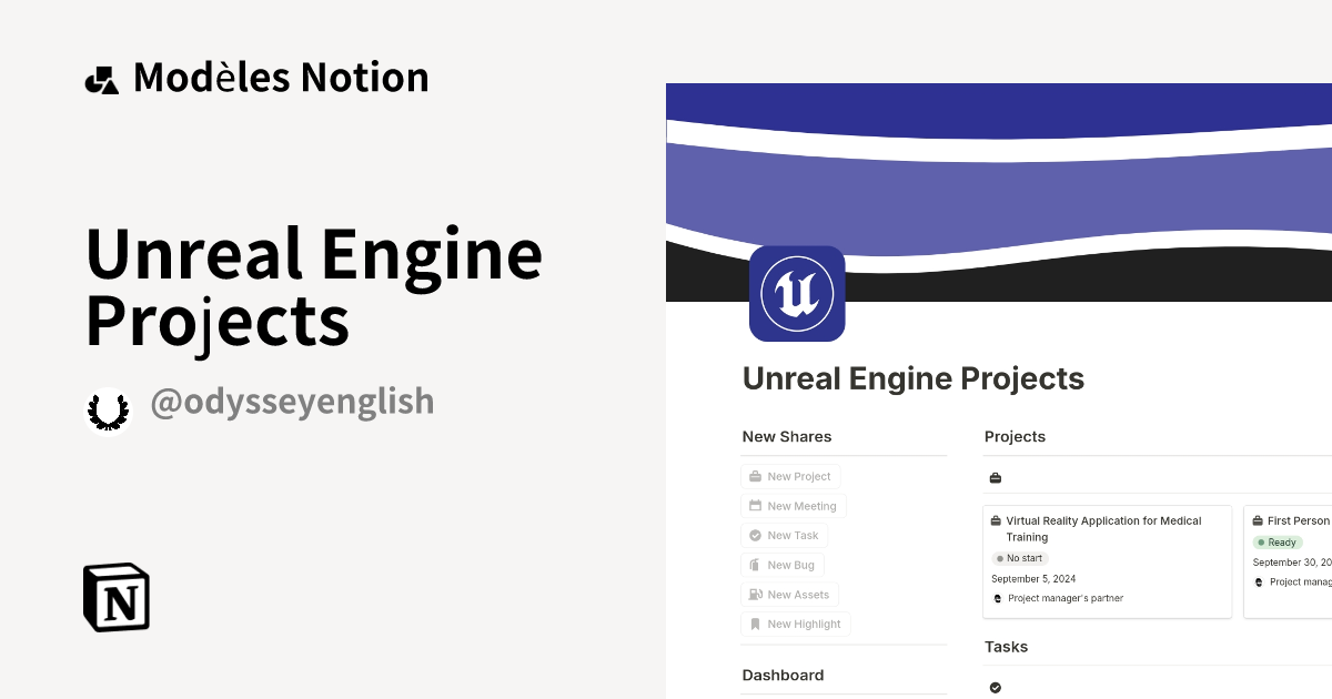 Unreal Engine Projects | Modèle créé par Odyssey | Marketplace Notion
